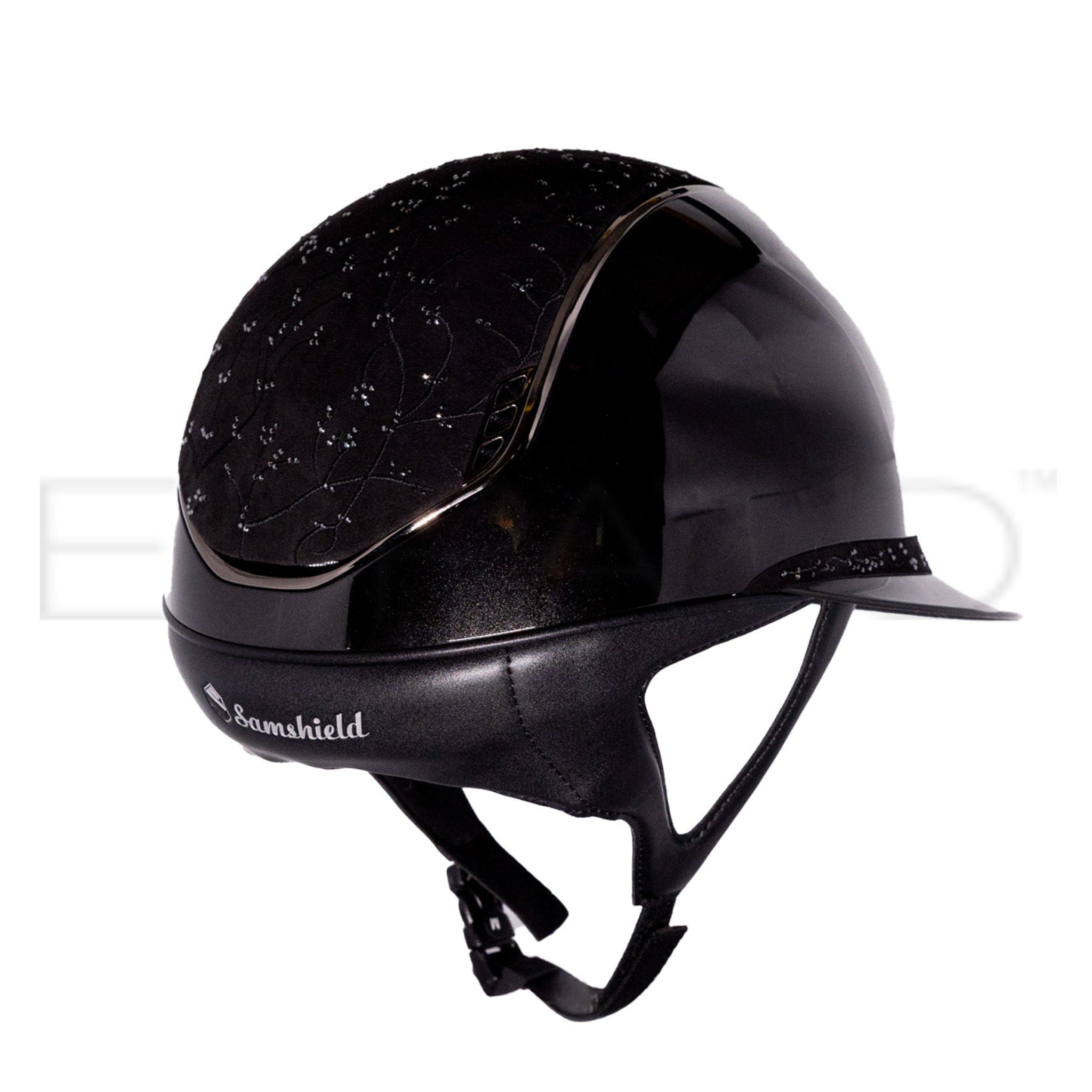 Samshield Miss Shield Shadowglossy 2.0 Riding Helmet, Crystal Leaf Top ...